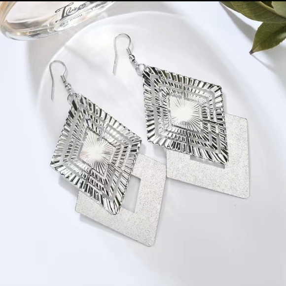 Jewelry | Nwt Luxury Rhombus Dangle Earrings | Poshmark